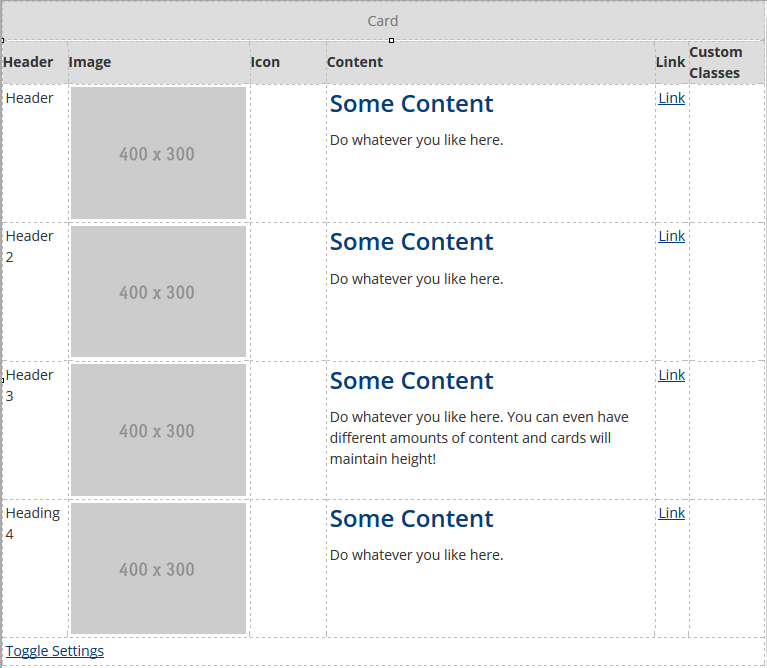 Card Snippets in the CMS – Web & Digital Help Center